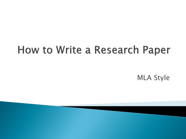 How To Write A Research Paper