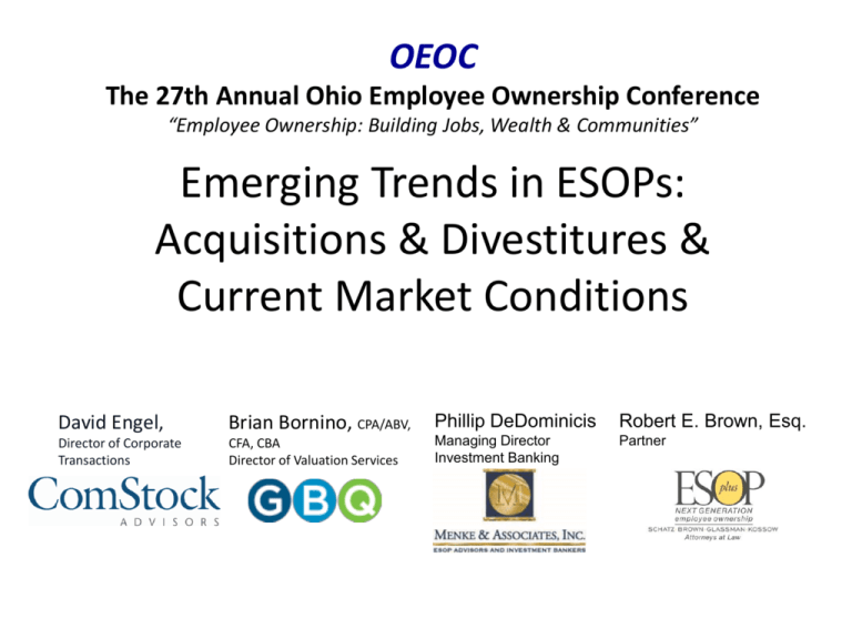 OEOC The 27th Annual Ohio Employee Ownership Conference OEOC The 27th Annual Ohio Employee Ownership Conference