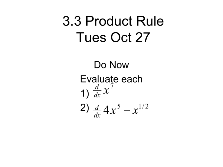 3 3 Product And Quotient Rule