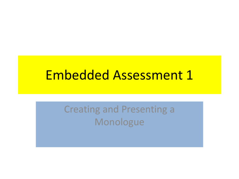 Embedded Assessment 1