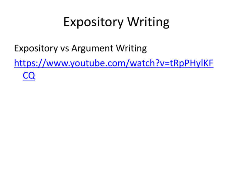 Expository Writing