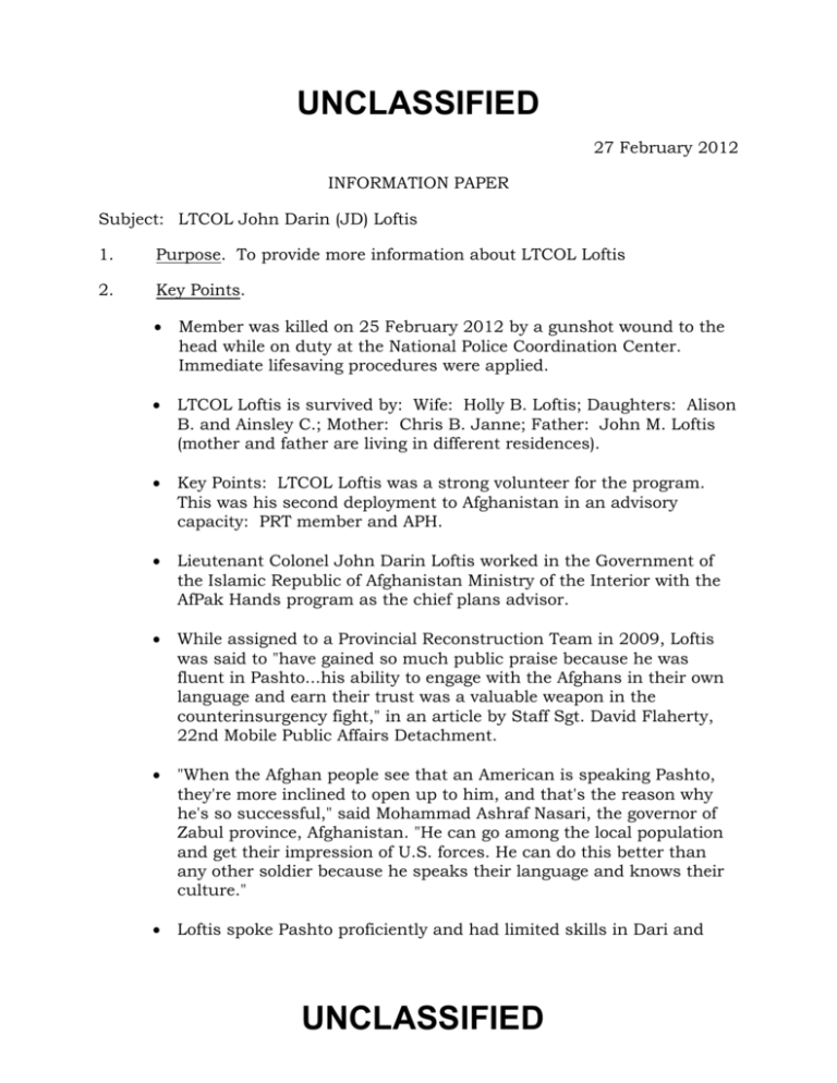 Information Paper Template