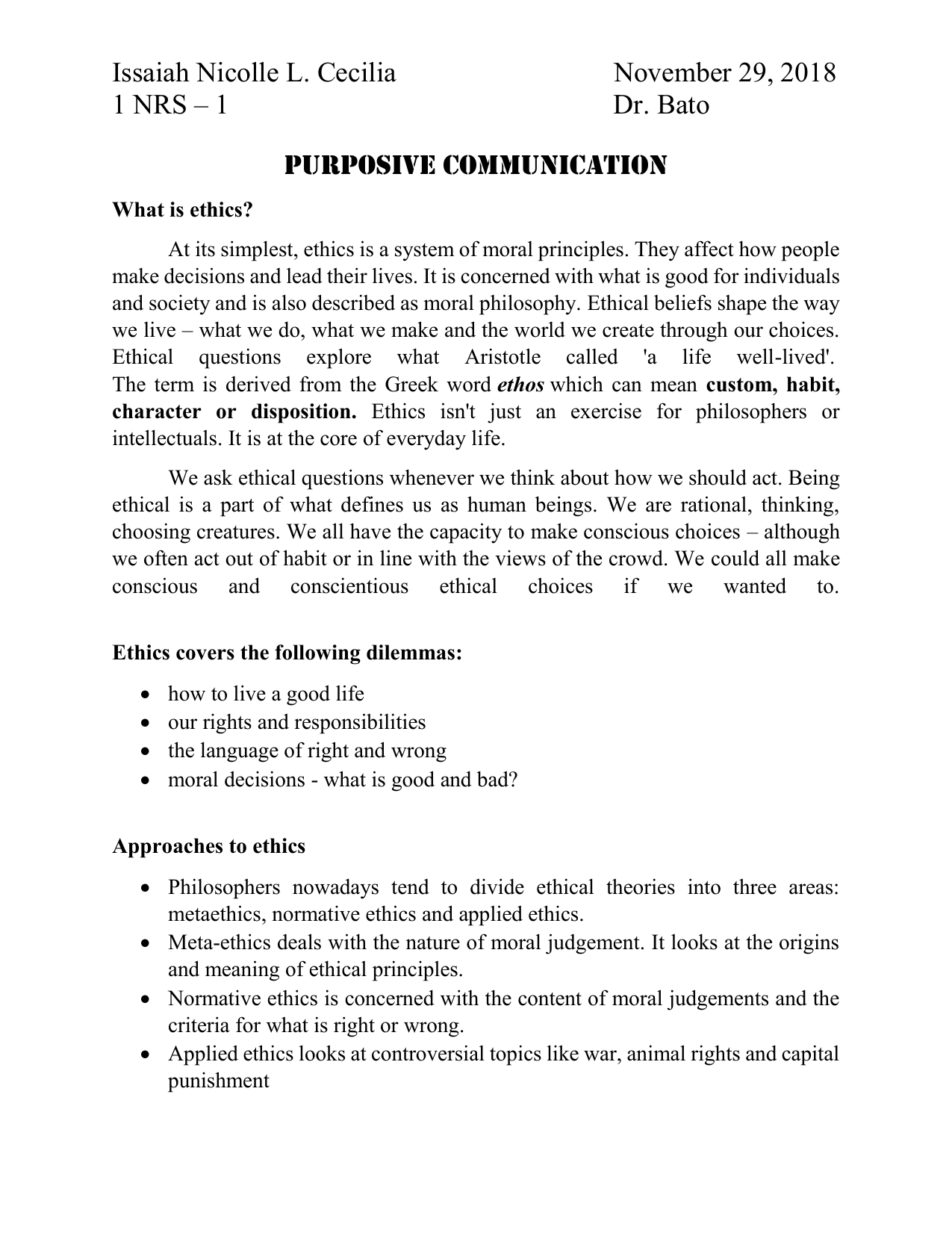 Purposive Communication