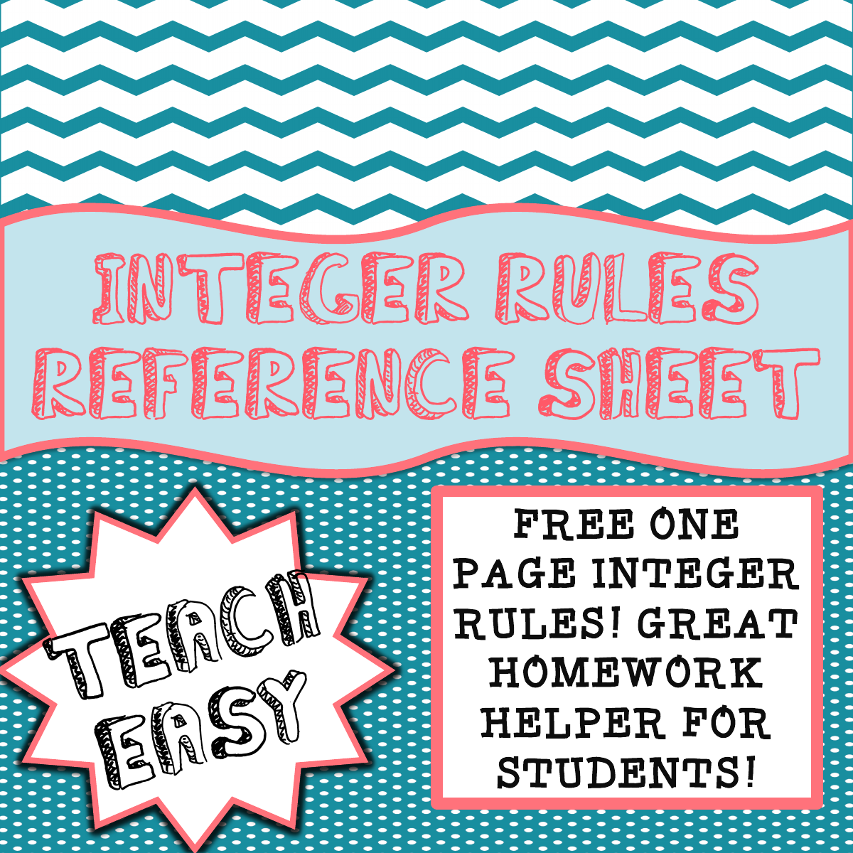 Integer Rules Cheat Sheet