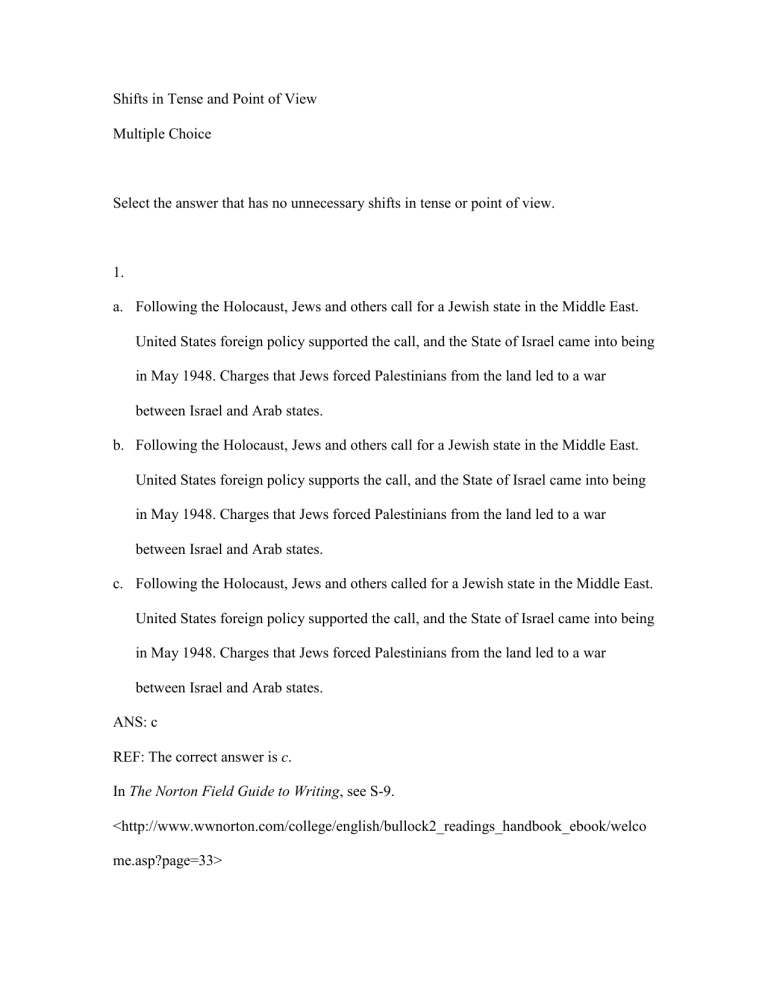Shift Tenses