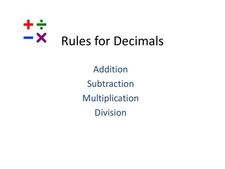 Rules For Decimals