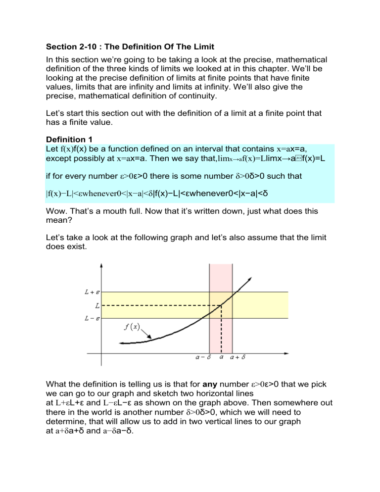 Section 1 limit Definition