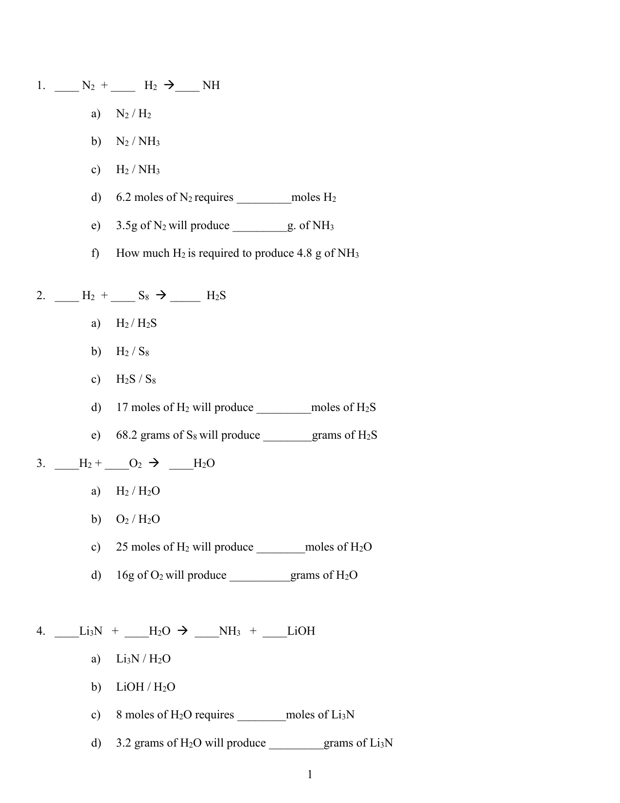 Mole Fraction Worksheet Mole Fraction Worksheet