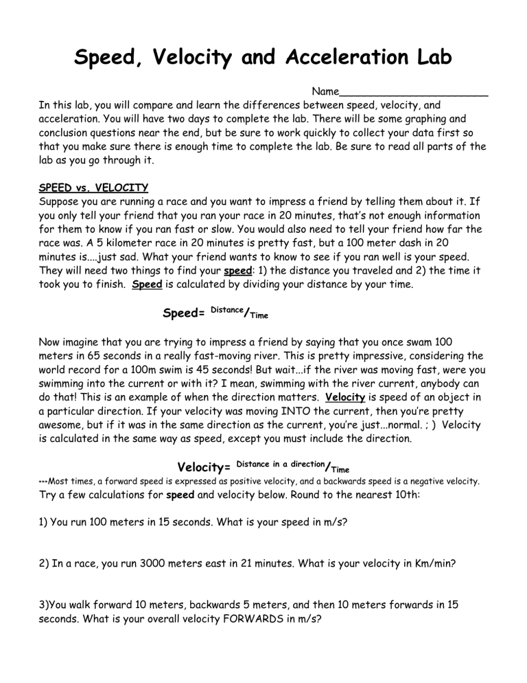 Velocity acceleration lab 1q251fn 1 Velocity acceleration lab 1q251fn 1