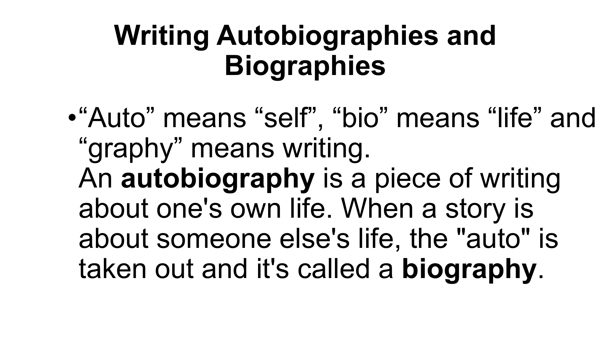 Autobiography Lecture 