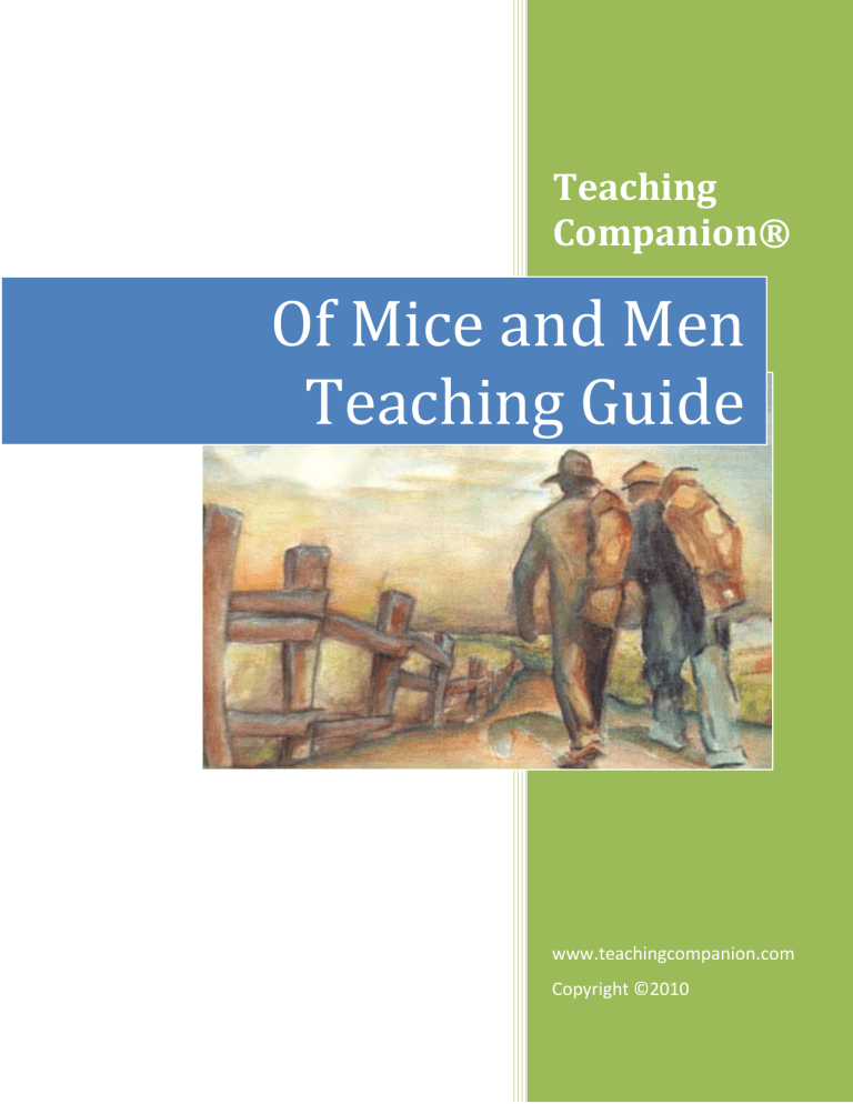 Of Mice and Men Teaching Guide: Lesson Plans & Activities