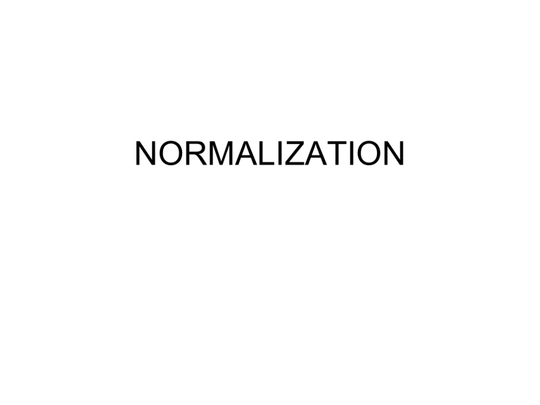 NORMALIZATION