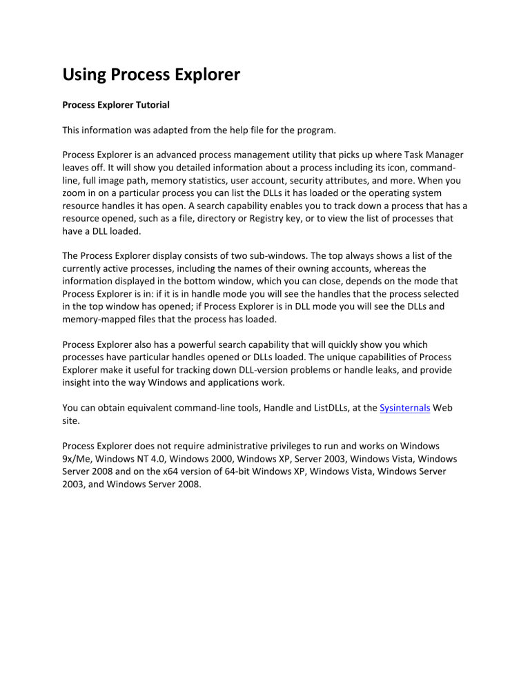 Process Explorer Tutorial: Manage Windows Processes