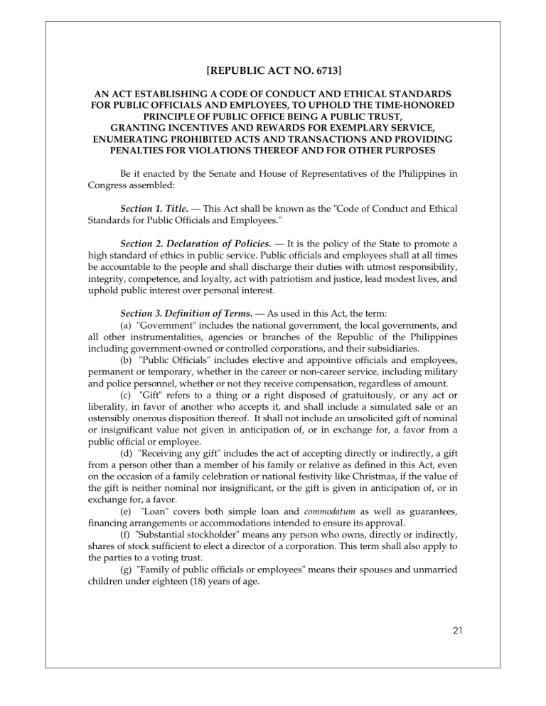 Republic Act No 6713