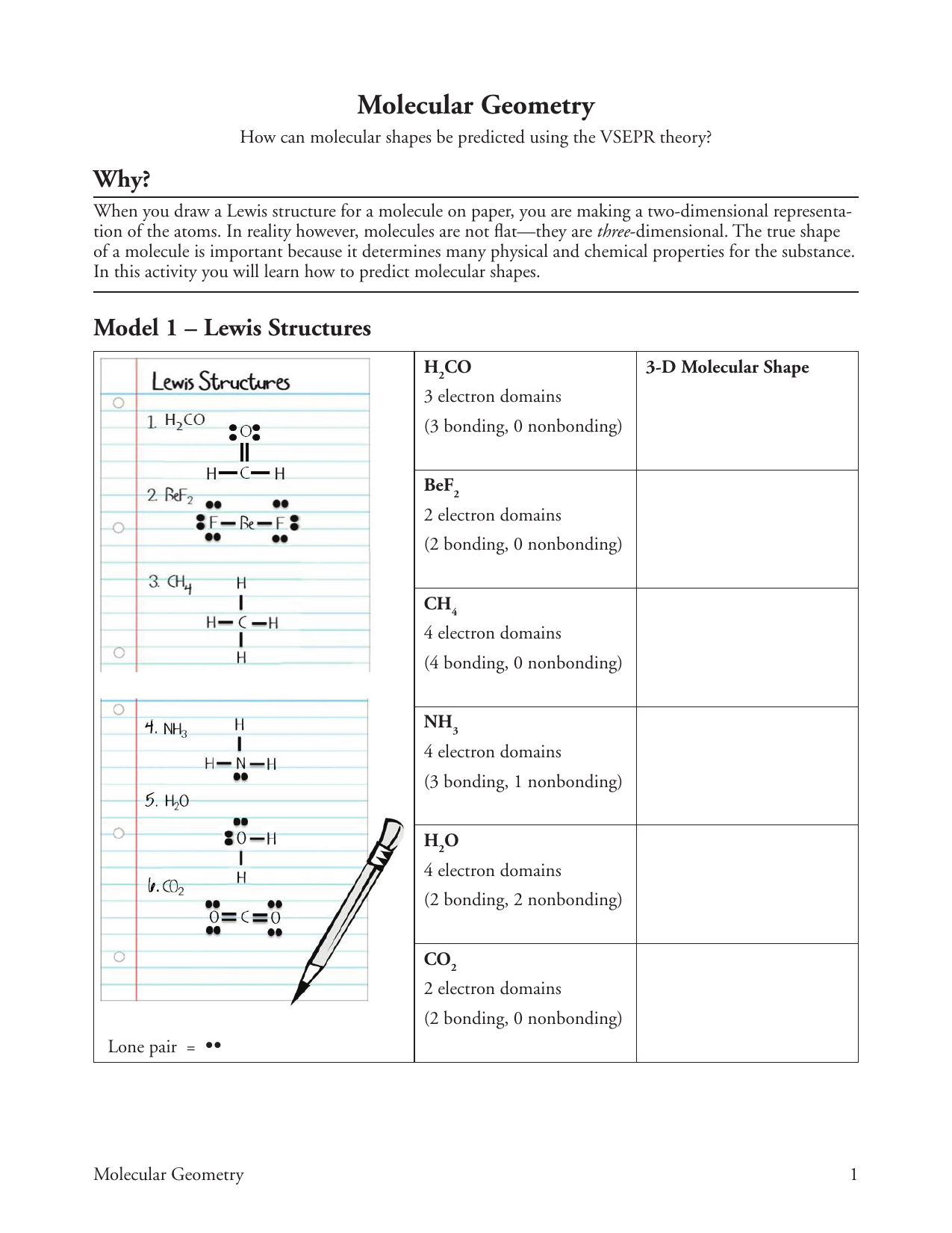 3 7 POGIL Molecular Geometry 3 7 POGIL Molecular Geometry