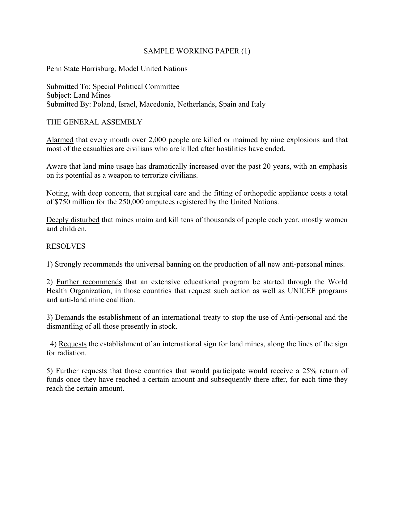 PSHMUN Sample Working Papers 1