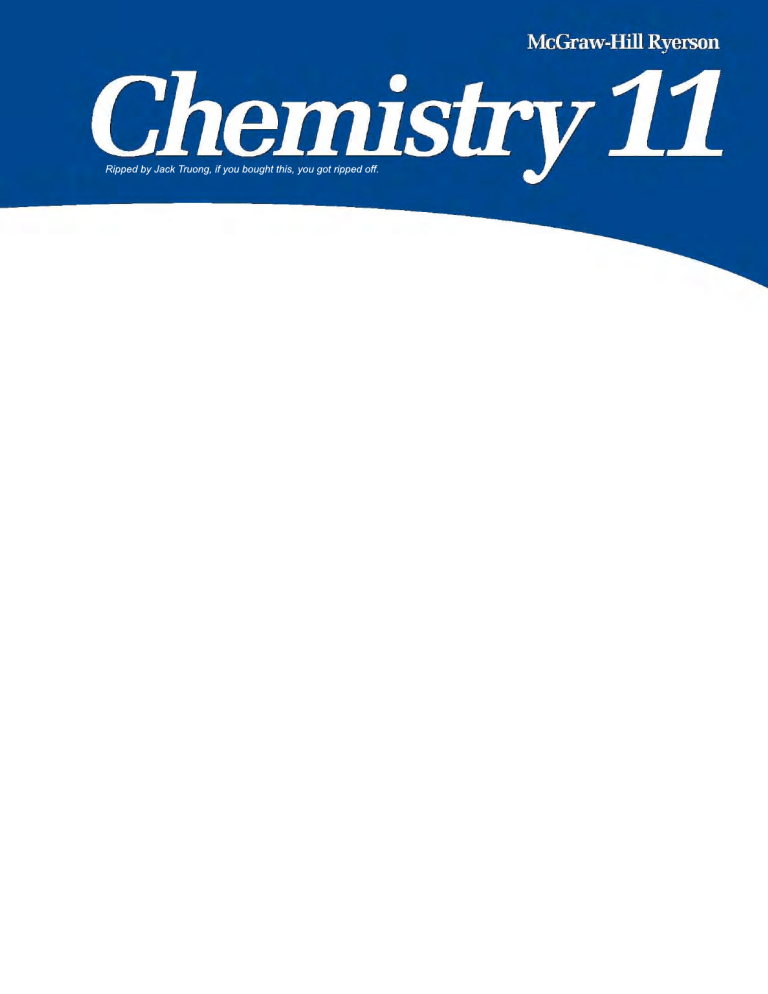 McGraw Hill Ryerson High School Chemistry 11 V4 McGraw Hill Ryerson High School Chemistry 11 V4
