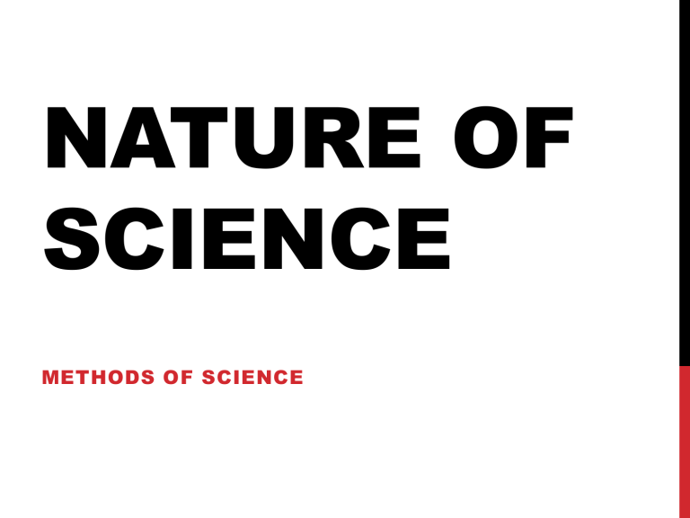 Nature of Science & Scientific Methods Presentation