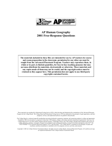 AP Human Geography 2016 Free