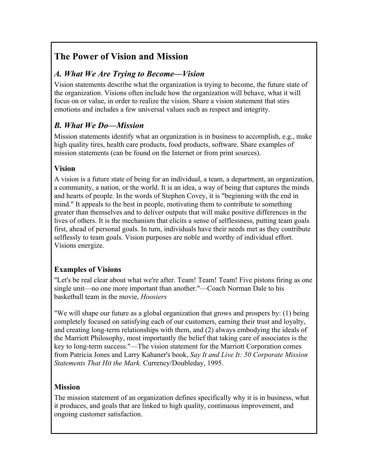 Covey Mission Statement Worksheet Worksheets For Kindergarten