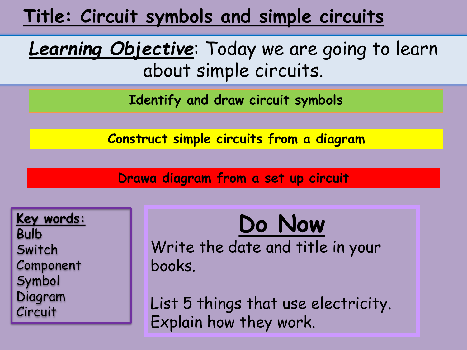 Drawing Simple Electrical Circuits Worksheet Circuit Diagram