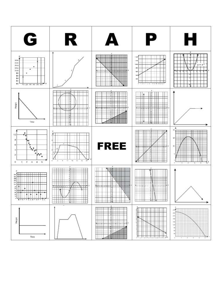20 Graph Bingo Cards 20 Graph Bingo Cards