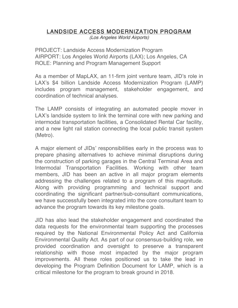 LAX Landside Access Modernization Program Overview