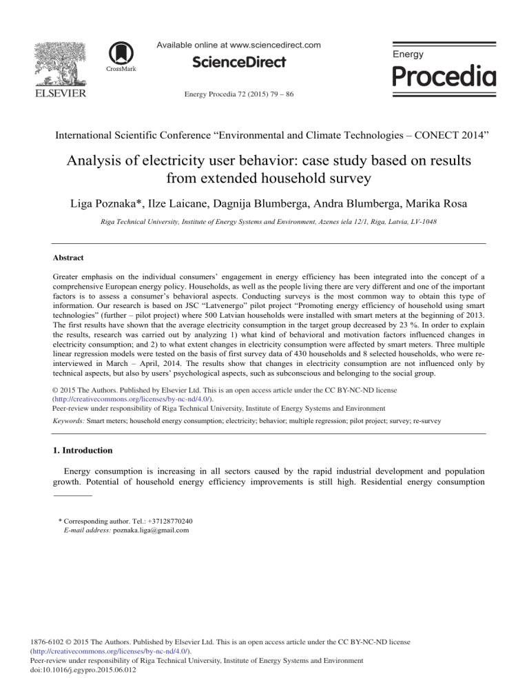 Electricity User Behavior Analysis: Smart Meter Impact