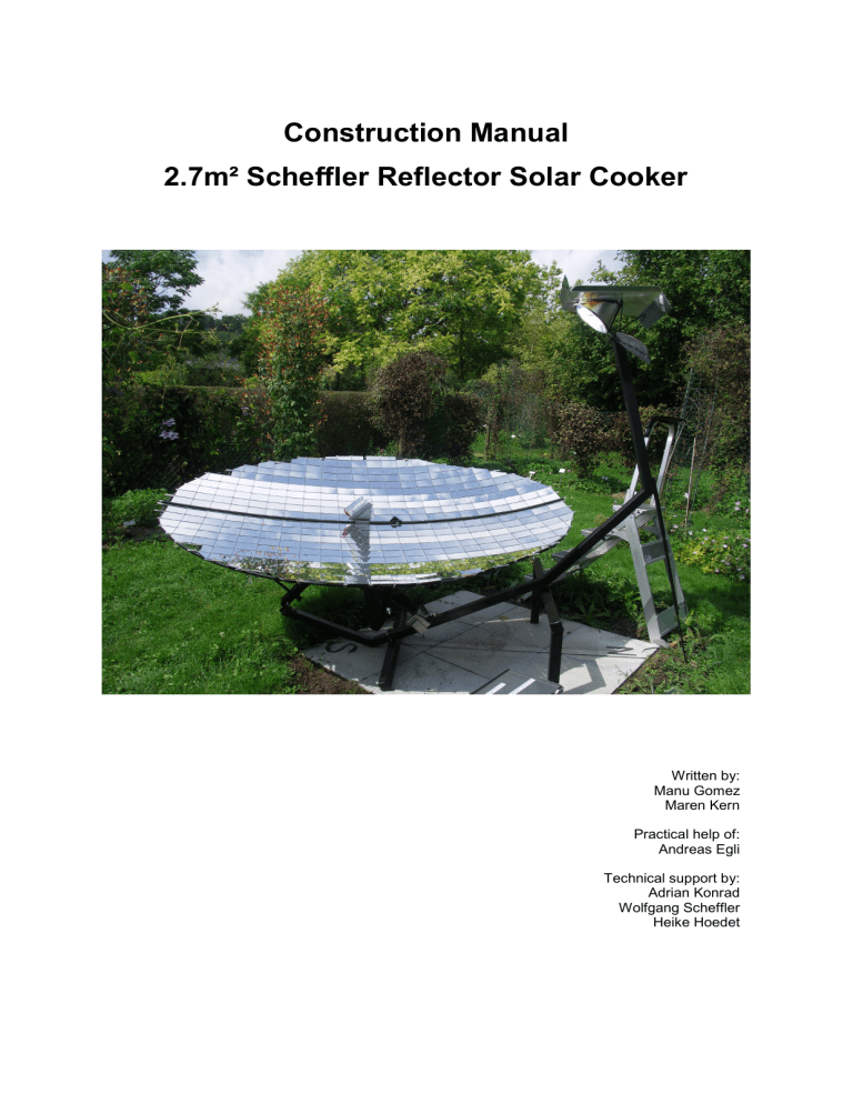 Construction Manual Family Size2.7sqm Scheffler Reflector