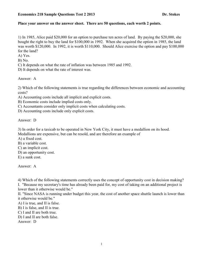 Sample Questions 2 With Answers