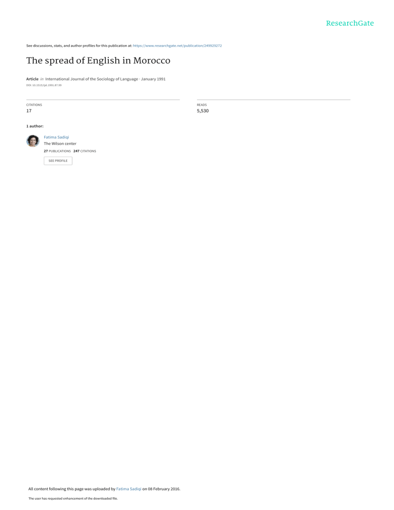 The spread of English in Morocco