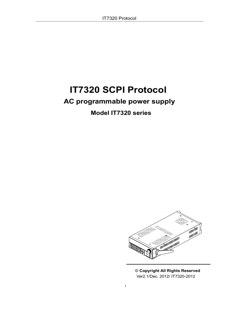 IT7320 SCPI Protocol Guide for AC Power Supply