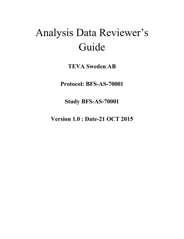 Analysis Data Reviewer s Guide Clinical Trial Data Analysis Data Reviewer s Guide Clinical Trial Data