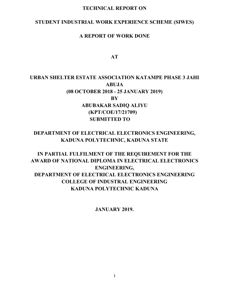 Sample TECHNICAL REPORT