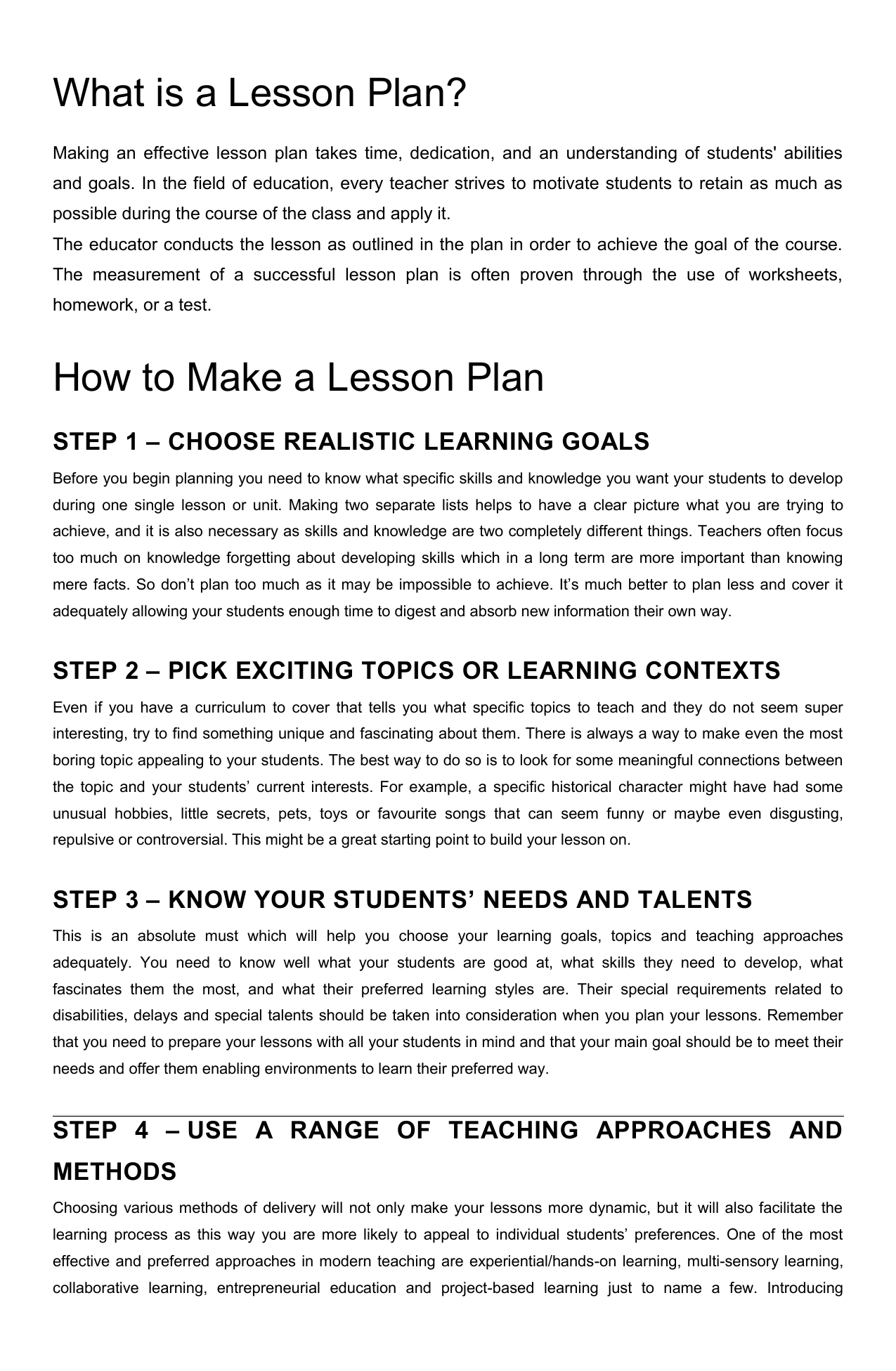 What Is A Lesson Plan