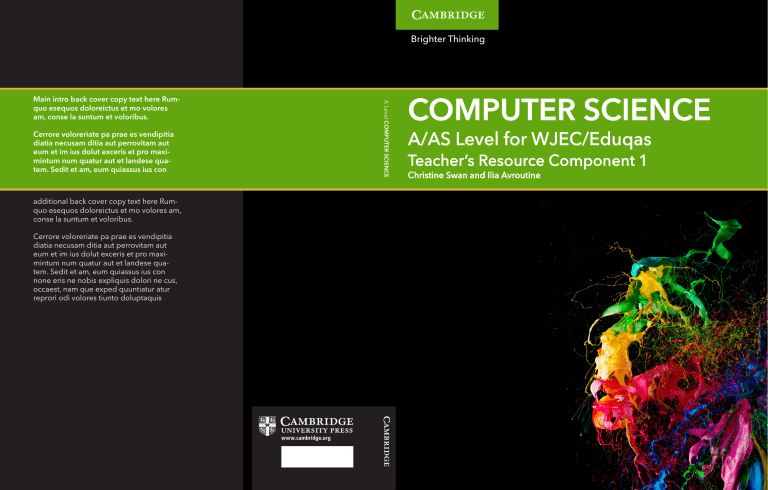 A/AS Level Computer Science Teacher's Resource Component 1