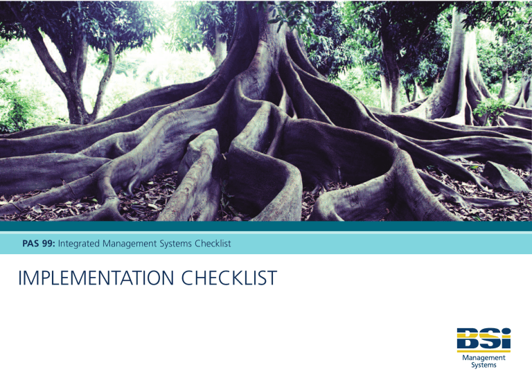 PAS 99 Integrated Management System Checklist