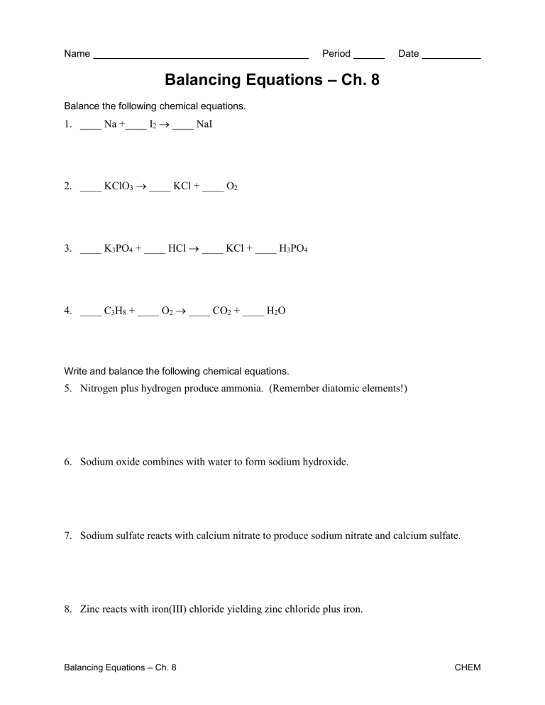 Beginning Balancing