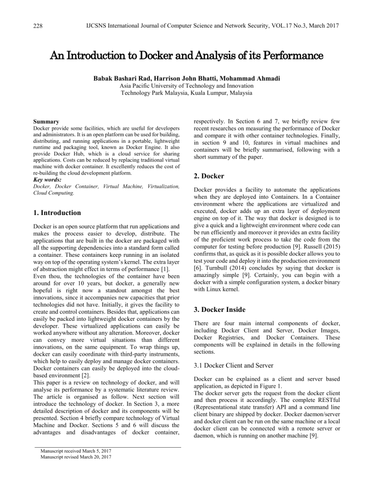 Docker Introduction & Performance Analysis