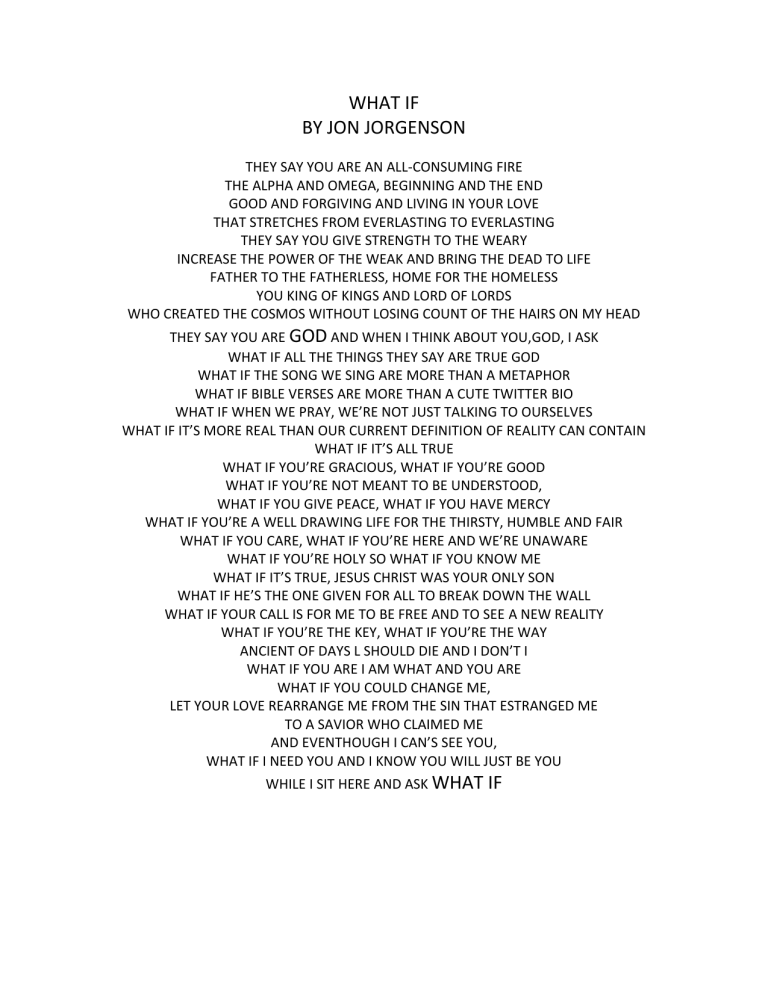 WHAT IF SPOKEN POETRY