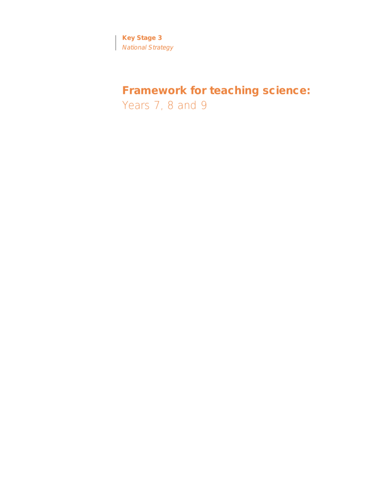 Framework For Teaching Science Grade 7 8 9