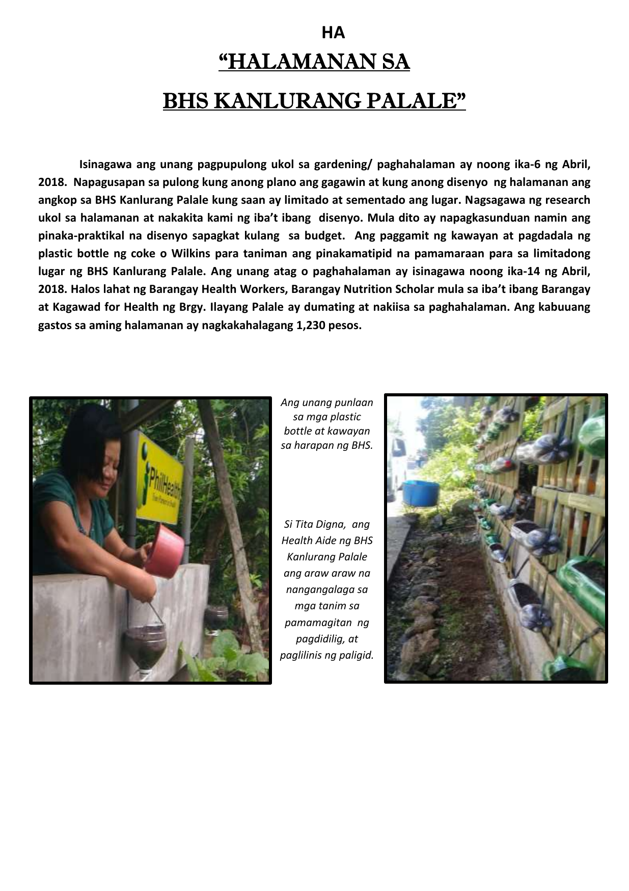 NARRATIVE REPORT NG GARDENING