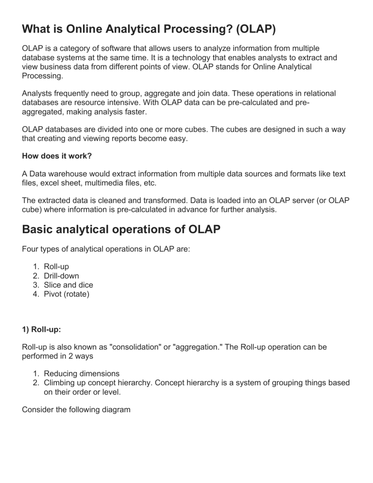 OLAP Online Analytical Processing Explained