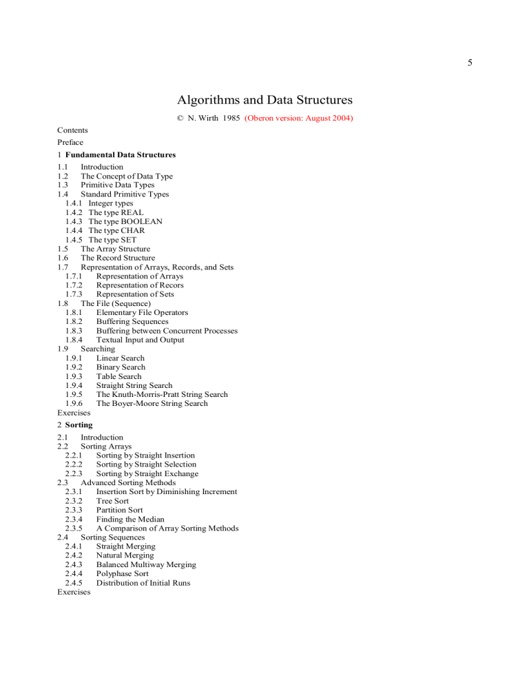 Algorithms and Data Structures - Niklaus Wirth