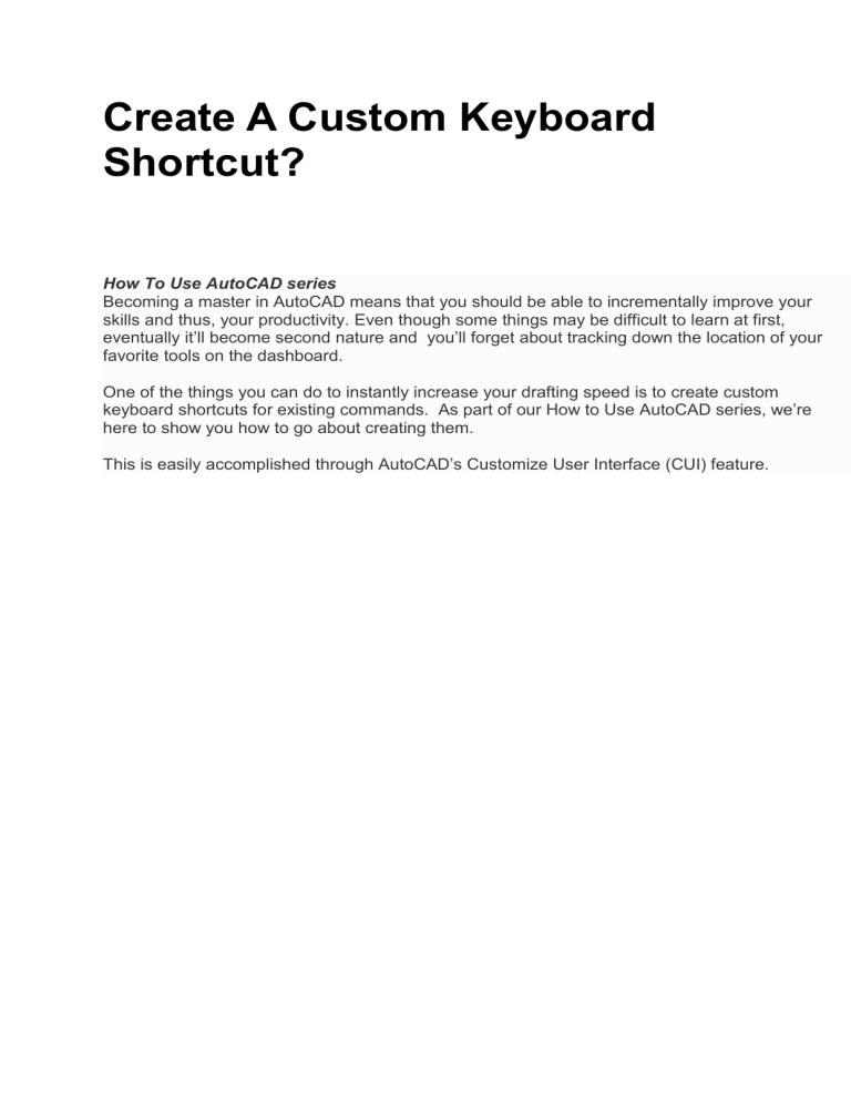 Keyboard Shortcut