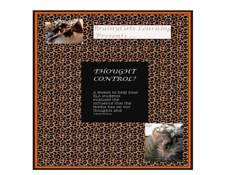 Media Influence Worksheet: Thought Control