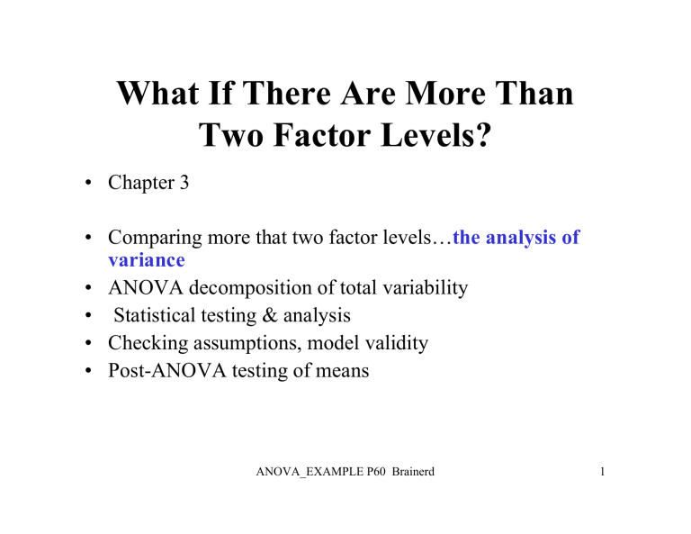 ANOVA EXAMPLE P60 -69