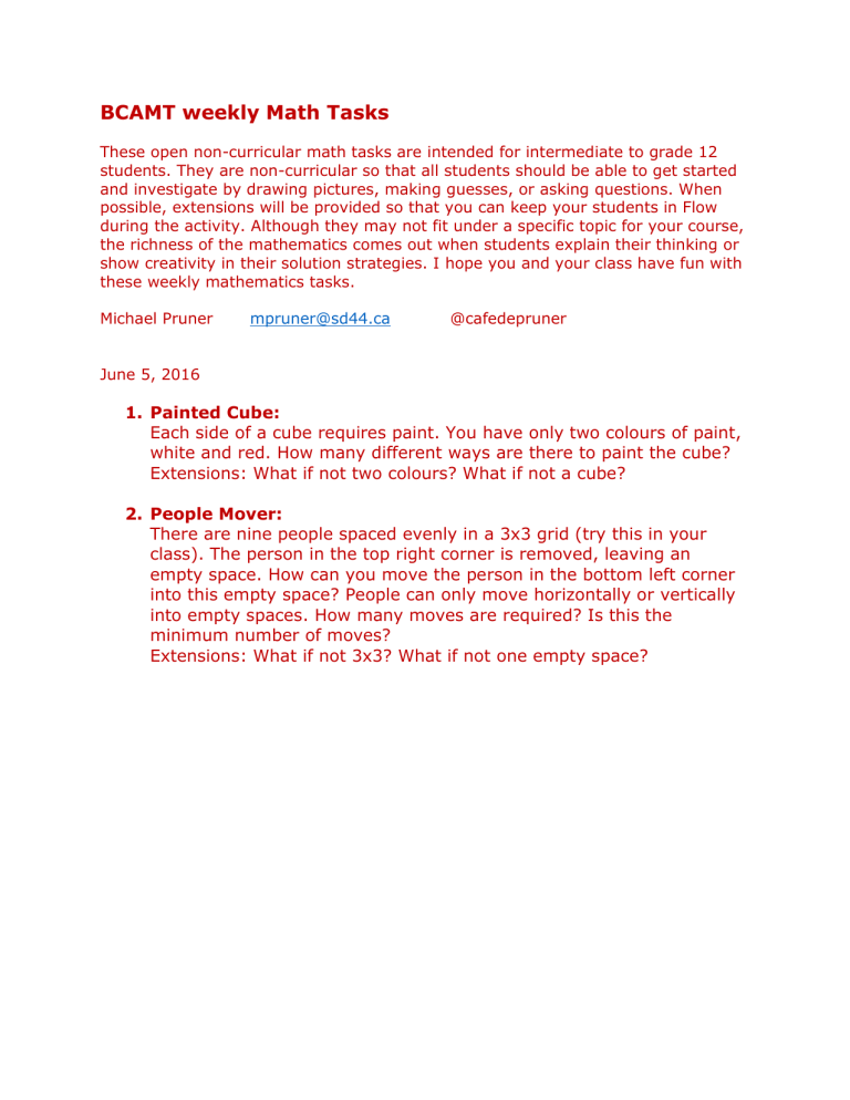 Pruners Math Tasks