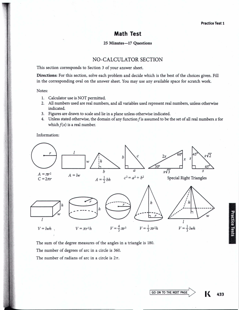PSAT Math Practice No Calculator