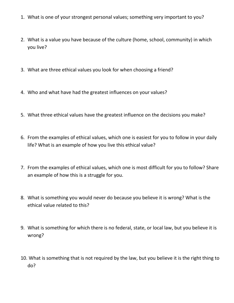 Ethical Questions Ethical Questions